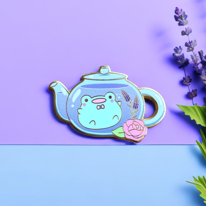 Tea Pot Friend the Frog Pin – rainylune