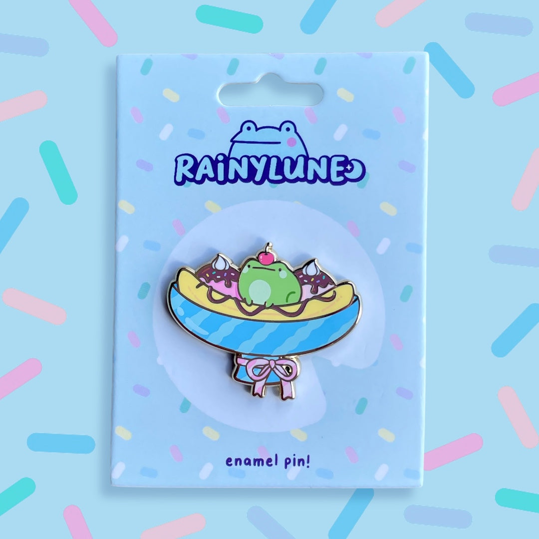Ice Cream Sundae NPC Frog Pin – rainylune