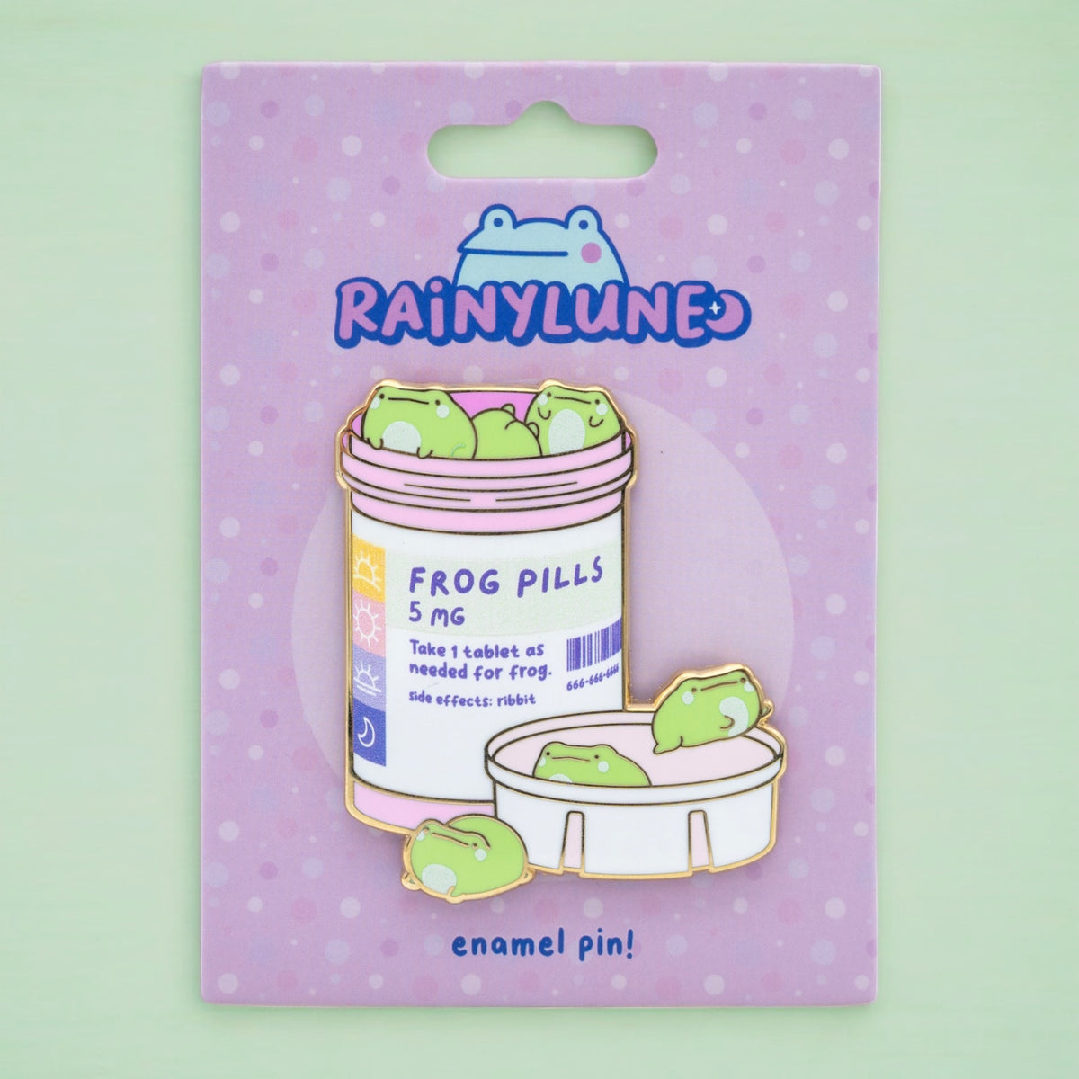 NPC Frog Pill Bottle Rx Pin – rainylune