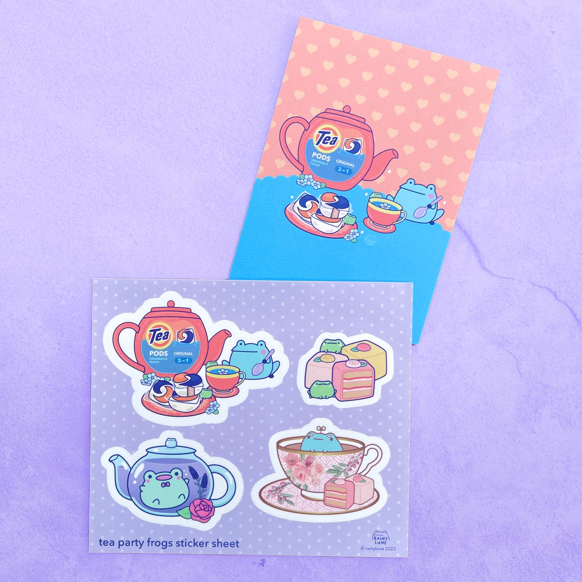 Tea Party Frogs Sticker Sheet – rainylune