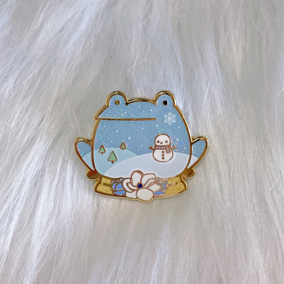 Snow Globe Frog Pin – rainylune