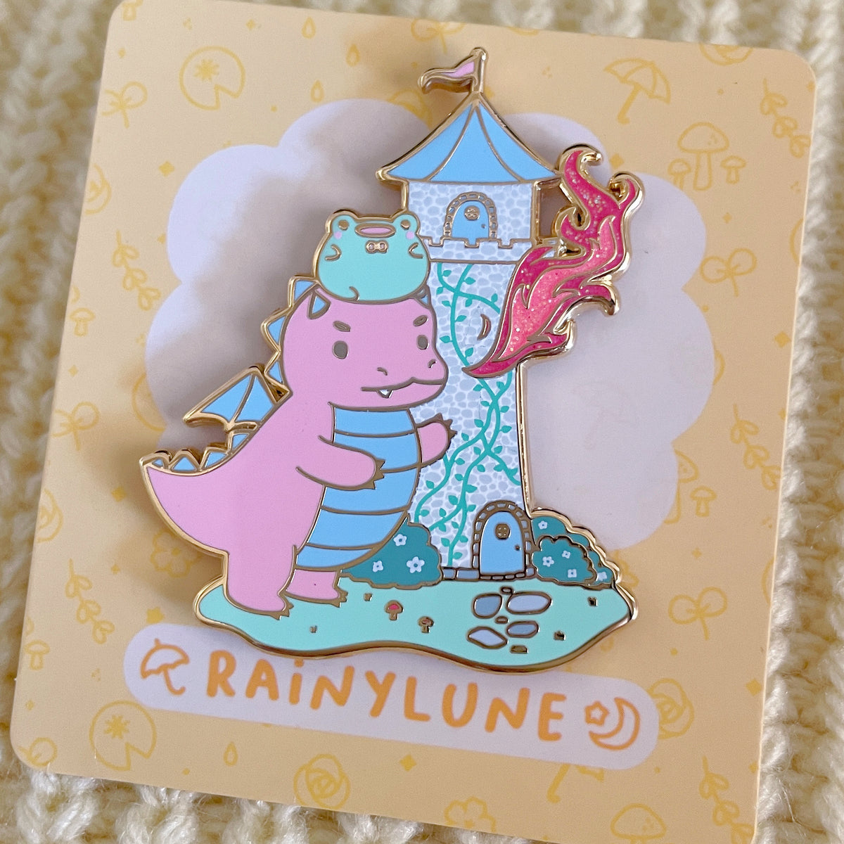 Frog & Dragon Fairy Tale Tower Pin – rainylune