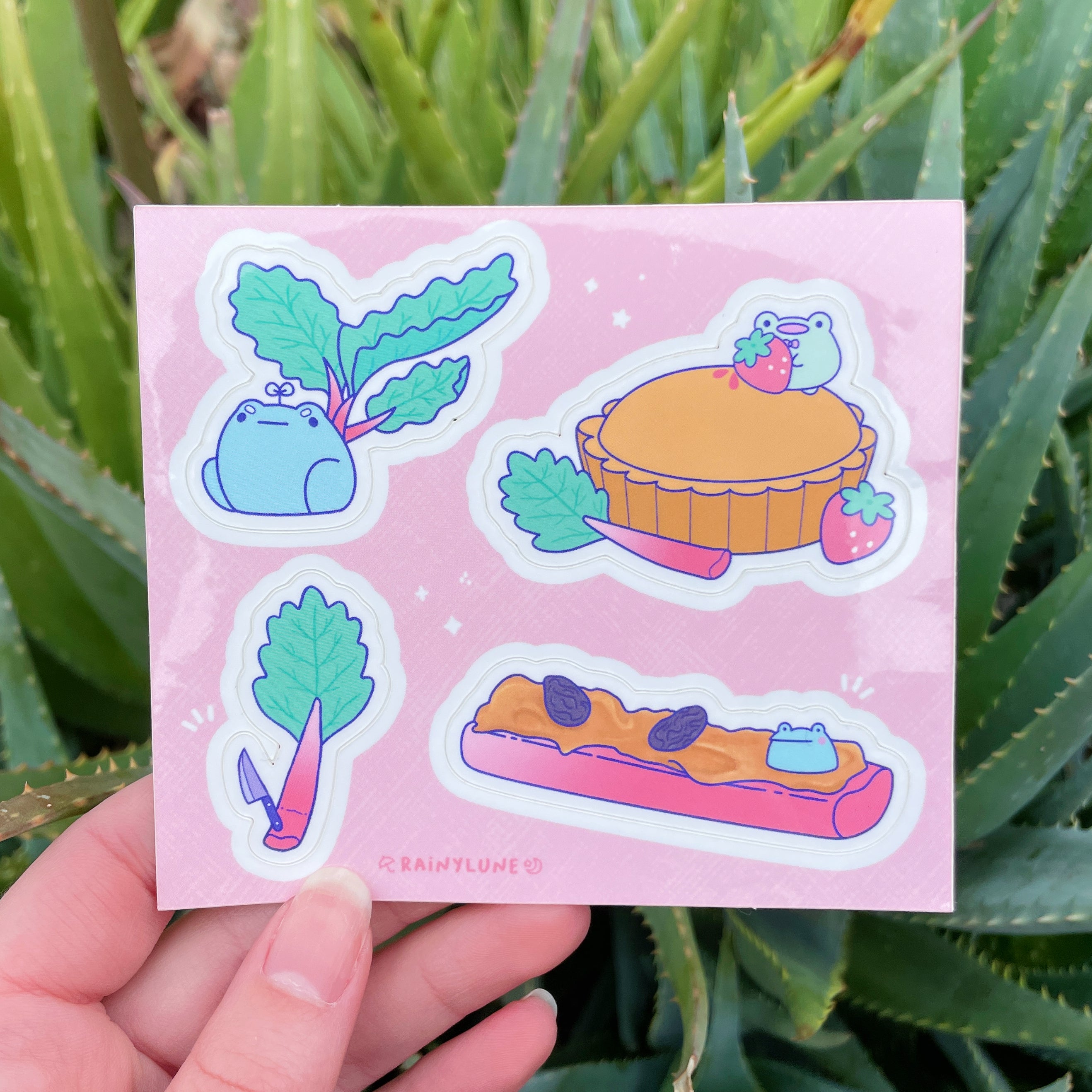 Rhubarbs & Frogs Sticker Sheet – rainylune