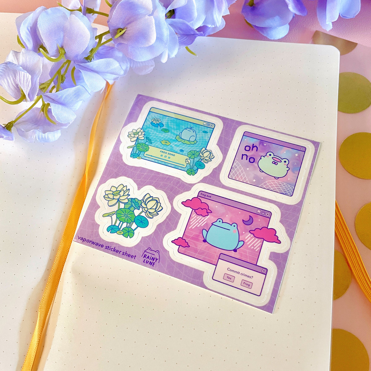 Vaporwave Frogs Sticker Sheet – rainylune